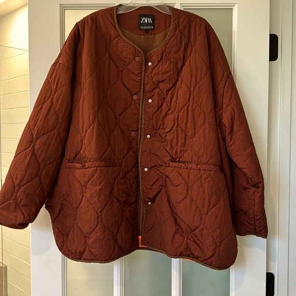 Zara | Jackets & Coats | Zara Quilted Oversized Jacket Coat Ml | Poshmark